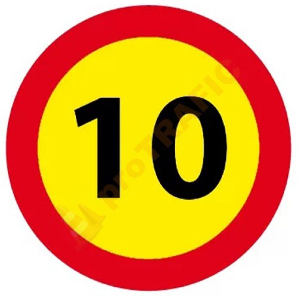 Indicator rutier temporar U16 Limita de viteza 10 km h - Protrafic